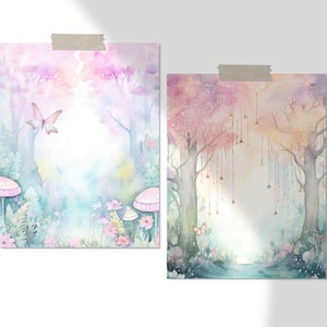 25 Pastel Enchanted Fairy Forest Digital Paper, Soft Pastel Shade ...