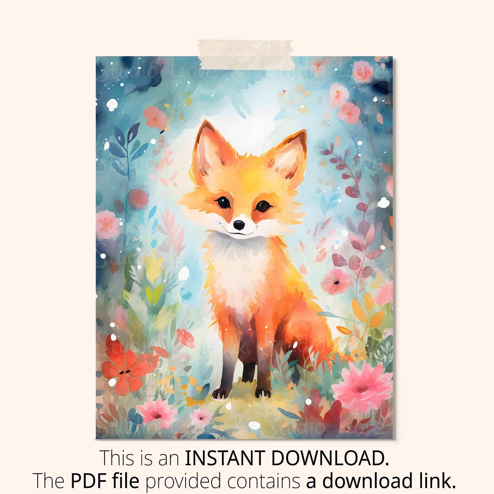 25 the Fox in Woodland Clipart Watercolor Adorable Animal in - Etsy
