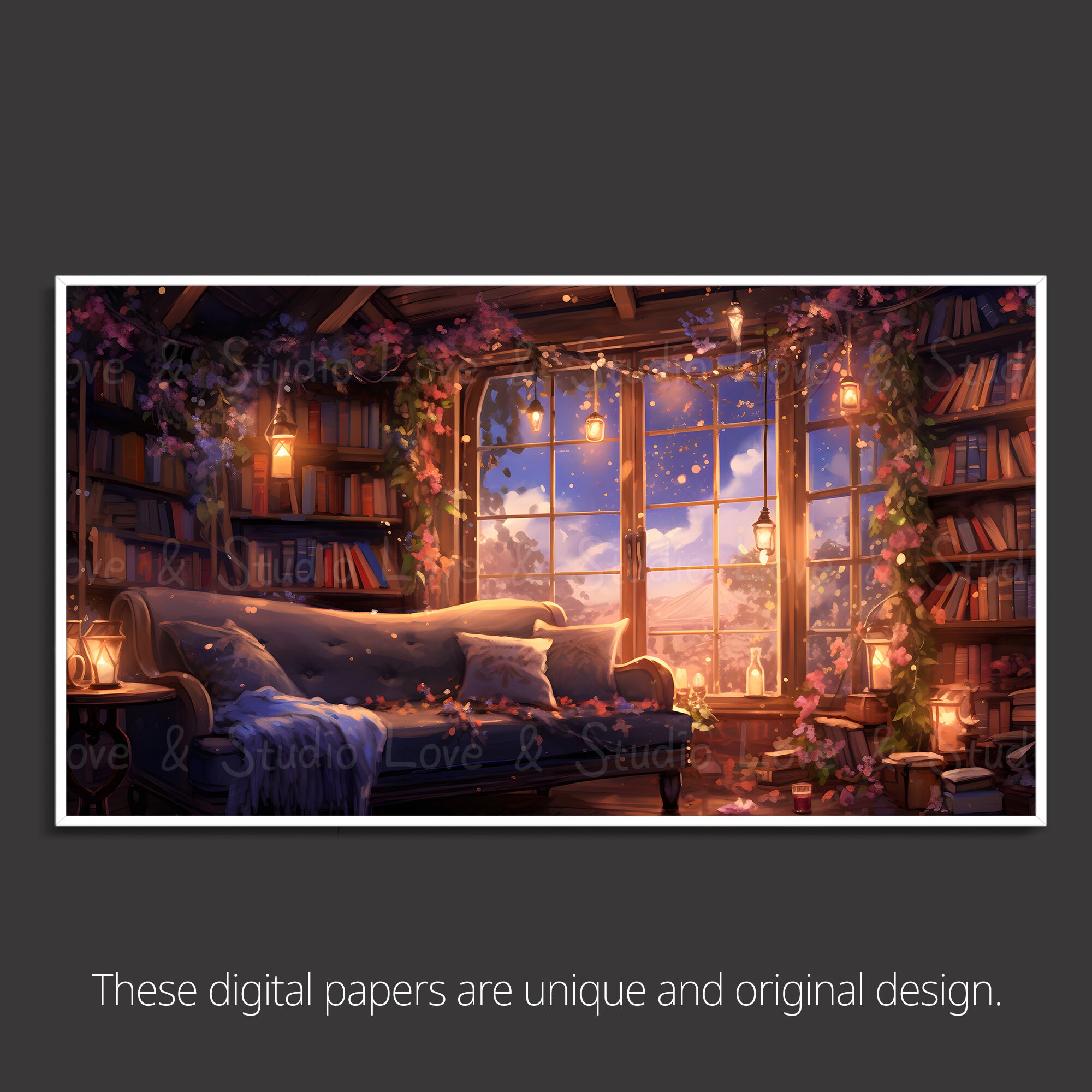 16:9 Holiday Book Nook Digital Background. 25 Samsung Frame TV Art ...