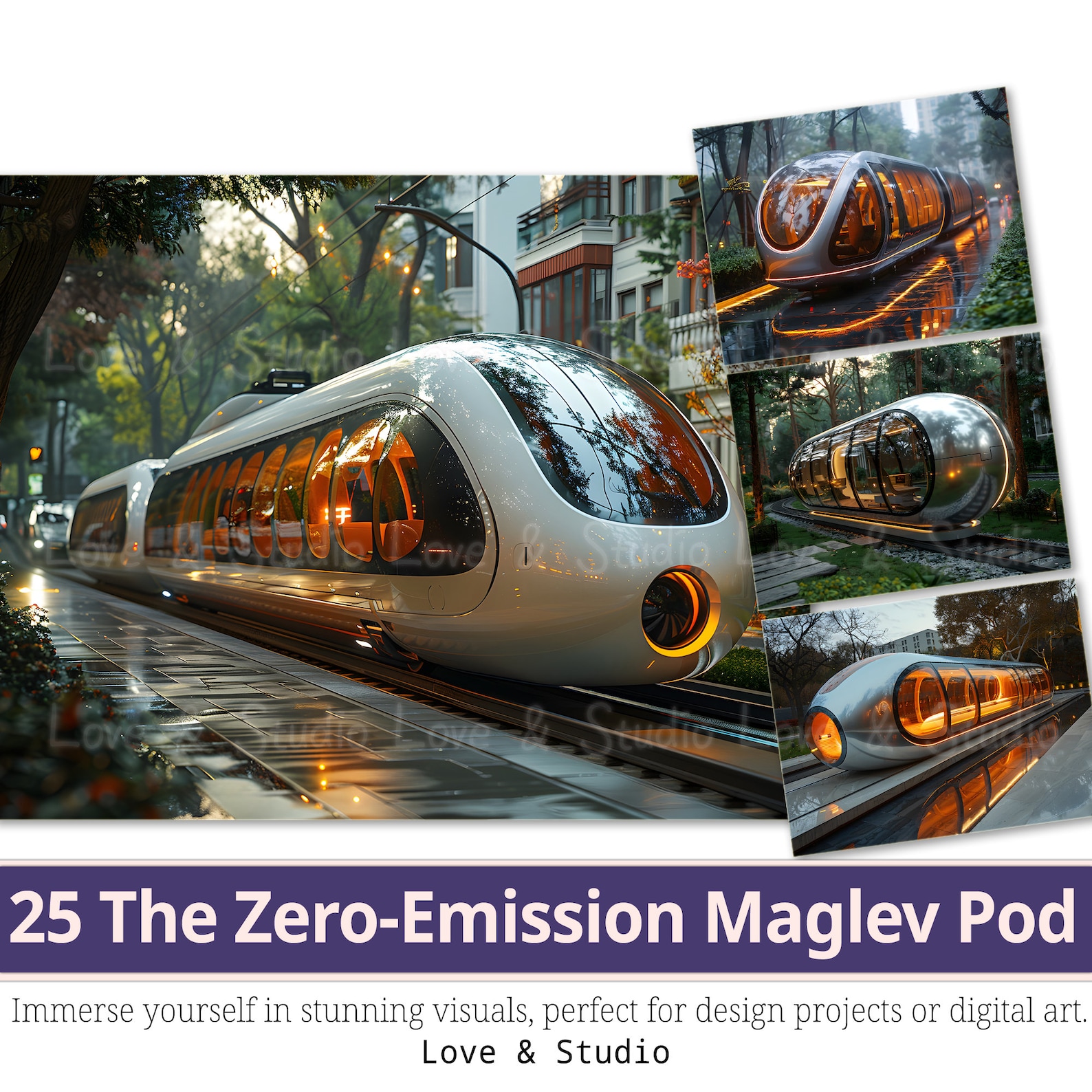 25 the Zero-emission Maglev Pod Digital Paper, Futuristic Vehicle, Next ...