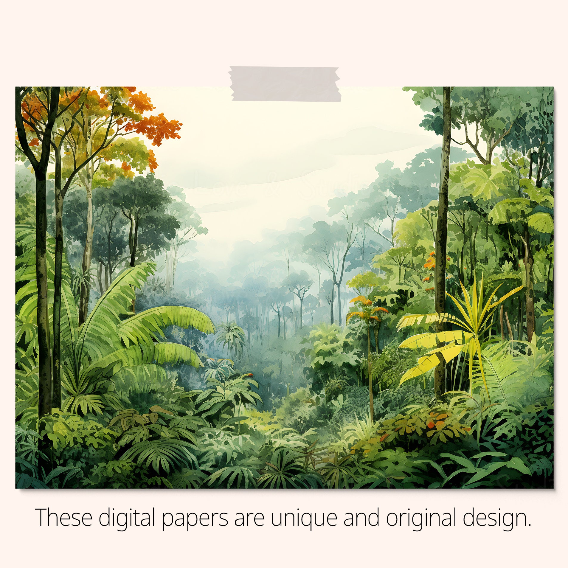 25 the Amazon Rainforest Digital Paper, Watercolor Tropical South ...