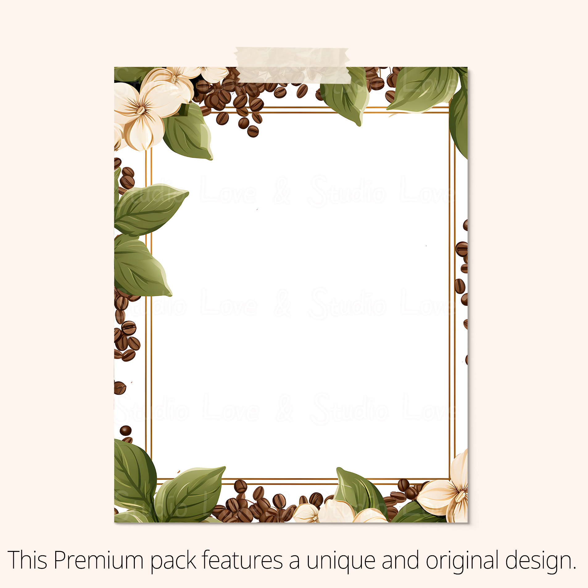 25 Cafe Menu Style Printable Letter Paper, Watercolor Page Border ...