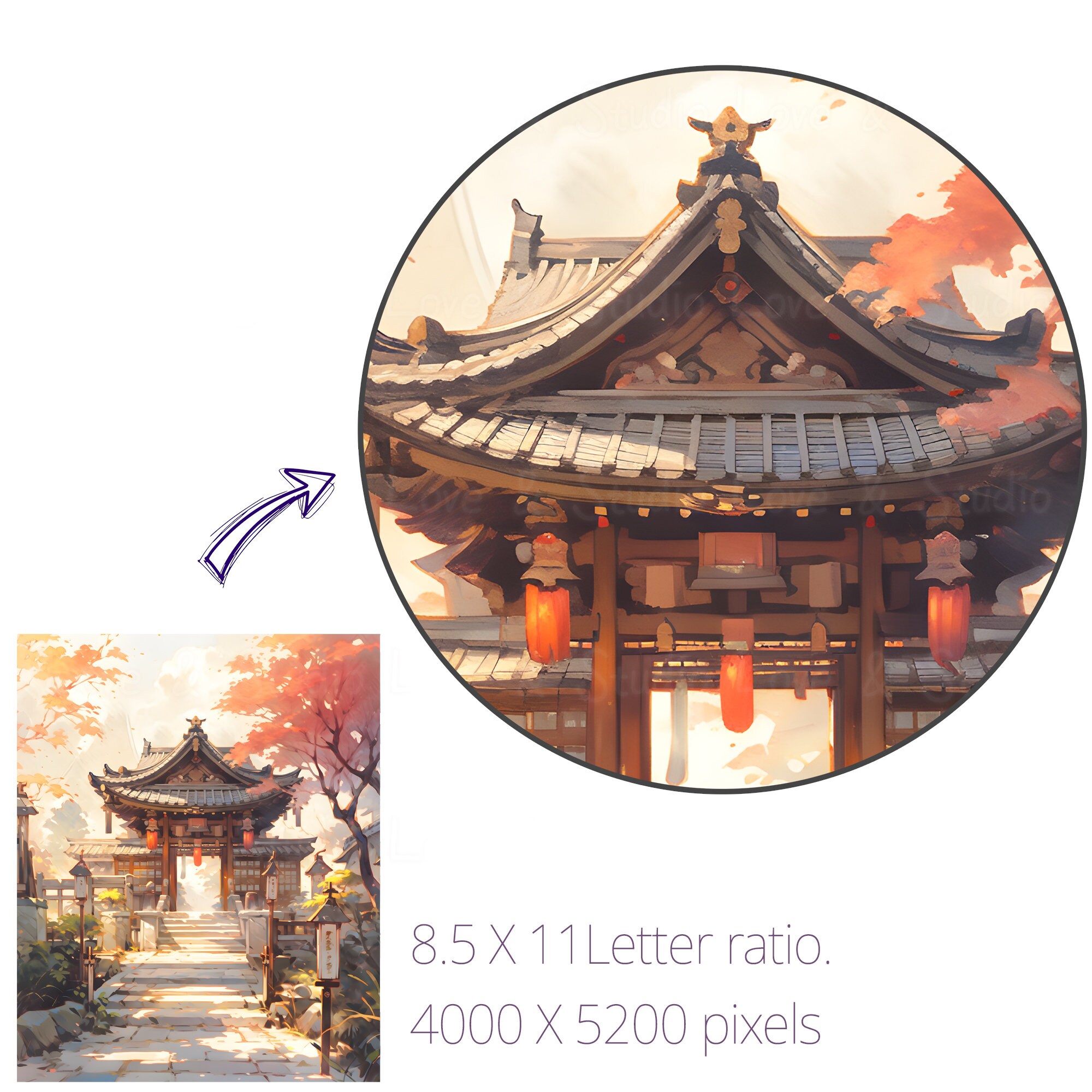 25 Seoul, South Korea Digital Paper, Watercolor Ancient Palaces Clipart ...