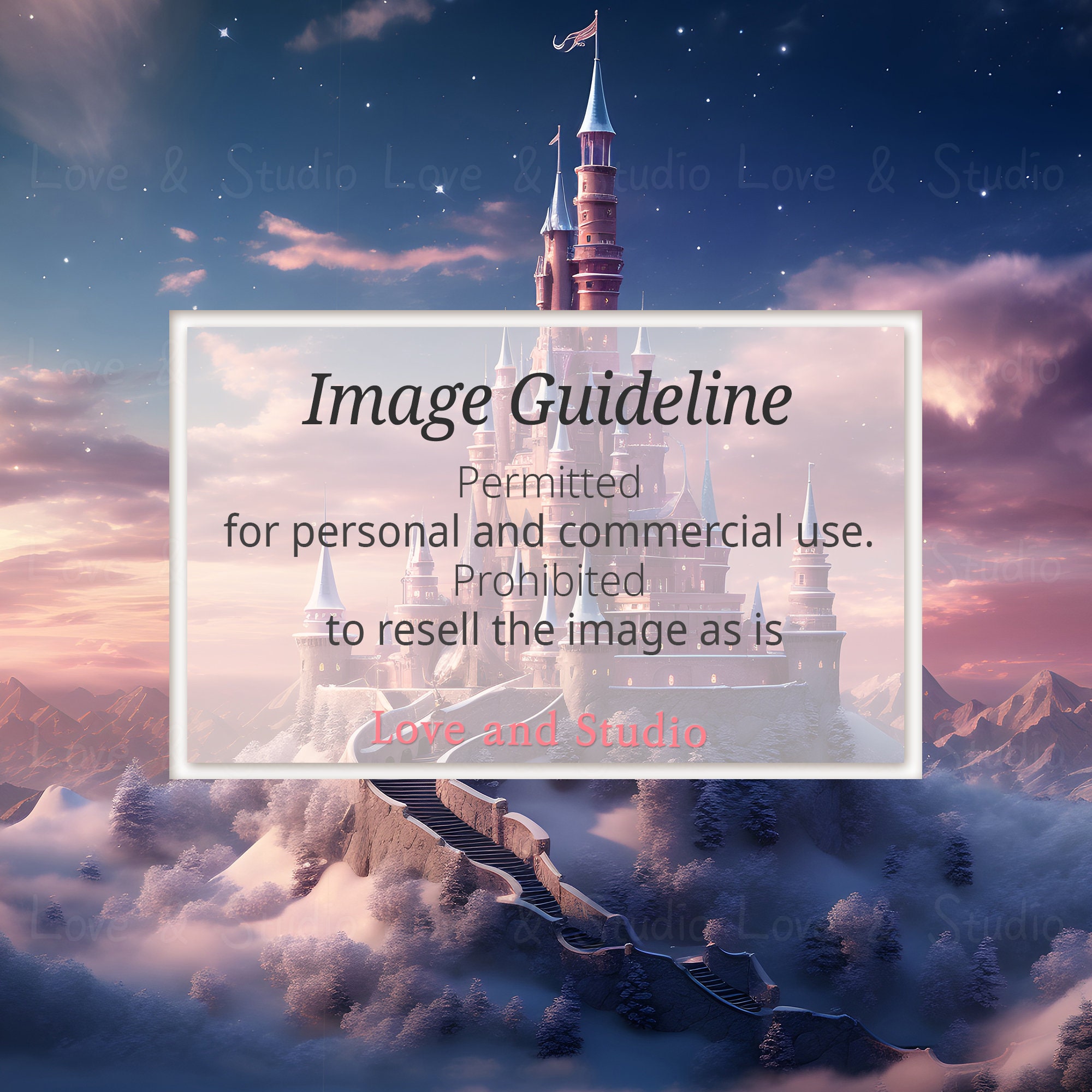 25 Frosty Fairytale Castle Digital Paper, Printable Fantasy Snowy ...