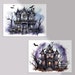 25 Skeleton Haunted House Clipart, Printable Halloween Wall Art ...