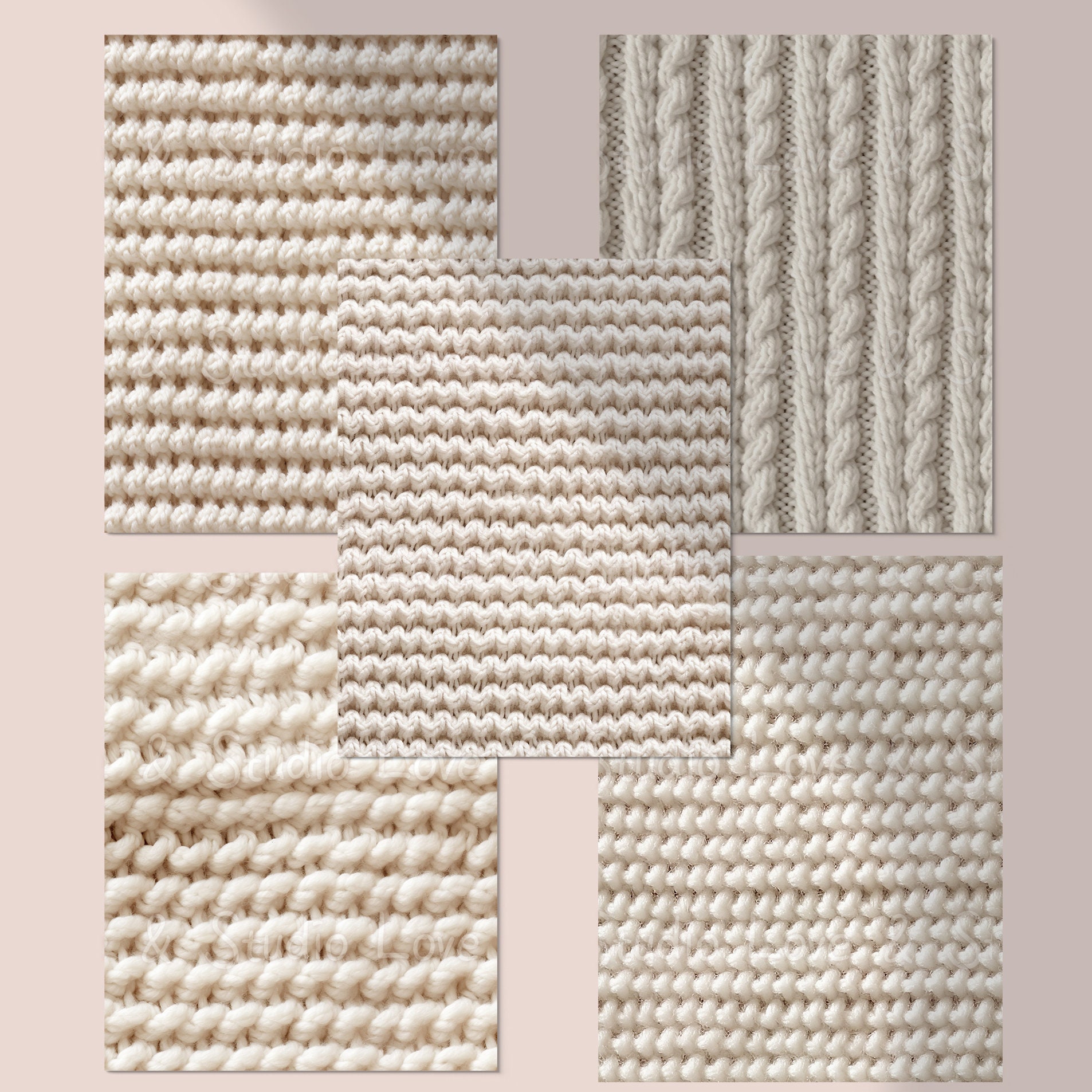 25 Seamless Knitting Digital Paper Packages Real Knit - Etsy