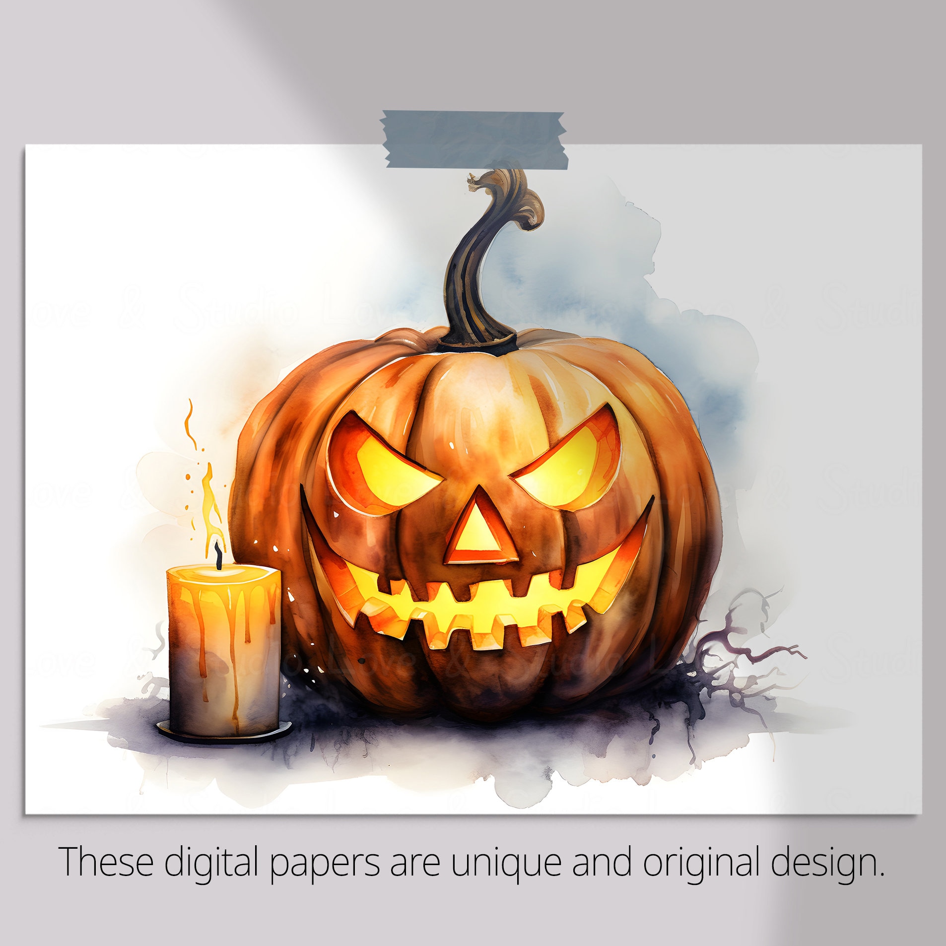 25 Jack O Lanterns Clipart Printable Halloween Pumpkin Wall - Etsy