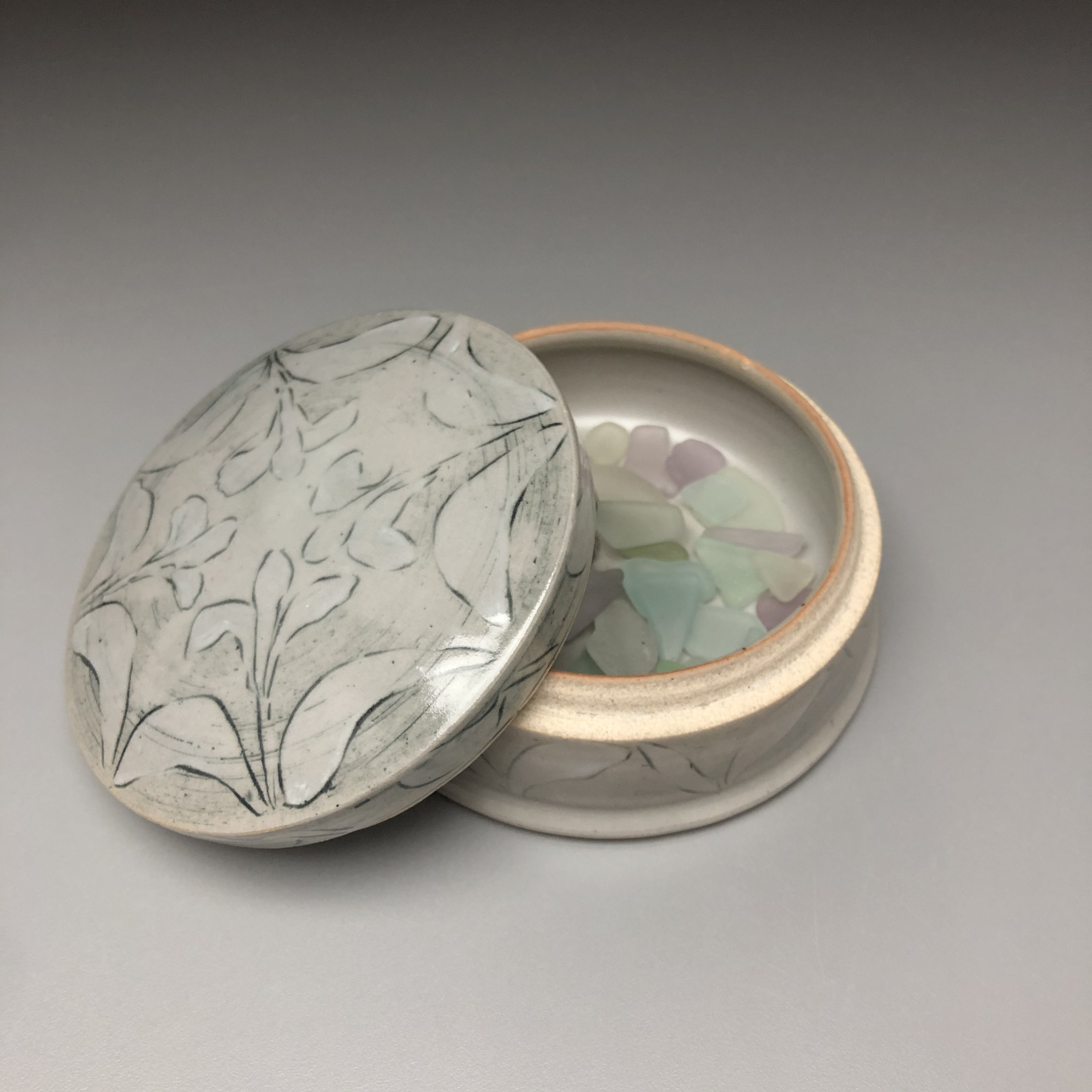 Stoneware Box Handmade Pottery Jewelry Jar Black Gray and | Etsy