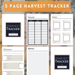 Harvest Tracker Printable Garden Planner Printable Homestead Planner ...