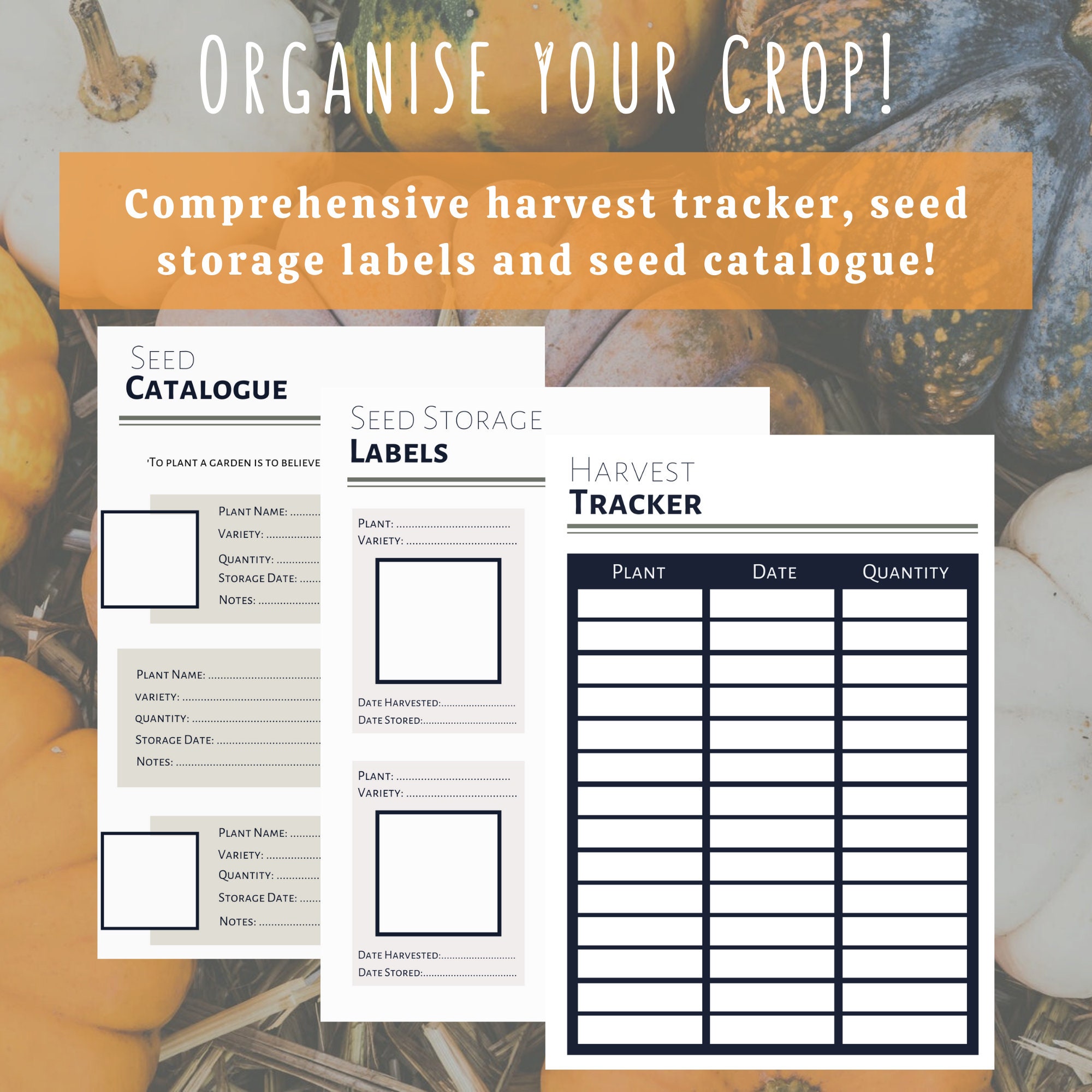 Harvest Tracker Printable Garden Planner Printable Homestead Planner ...