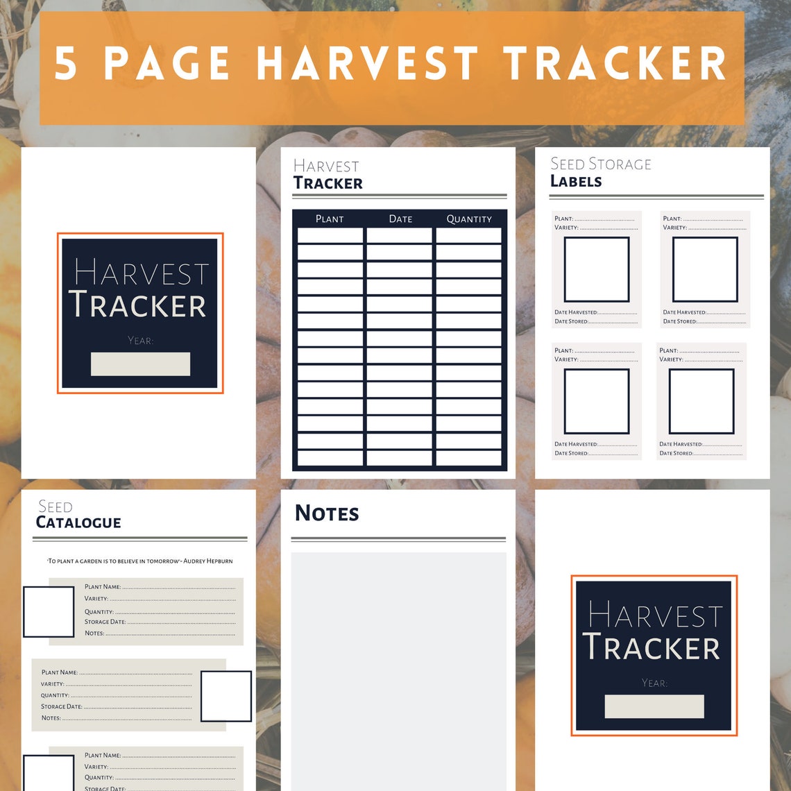 Harvest Tracker Printable Garden Planner Printable Homestead Planner ...