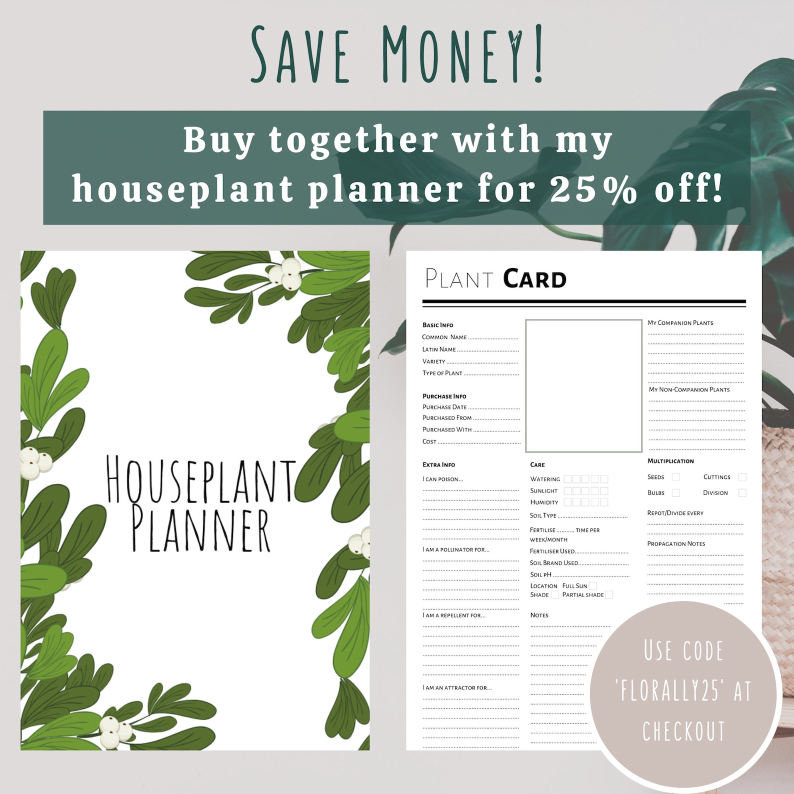 Plant Care Guide Printable Plant Care Sheet Plant Care Printable ...