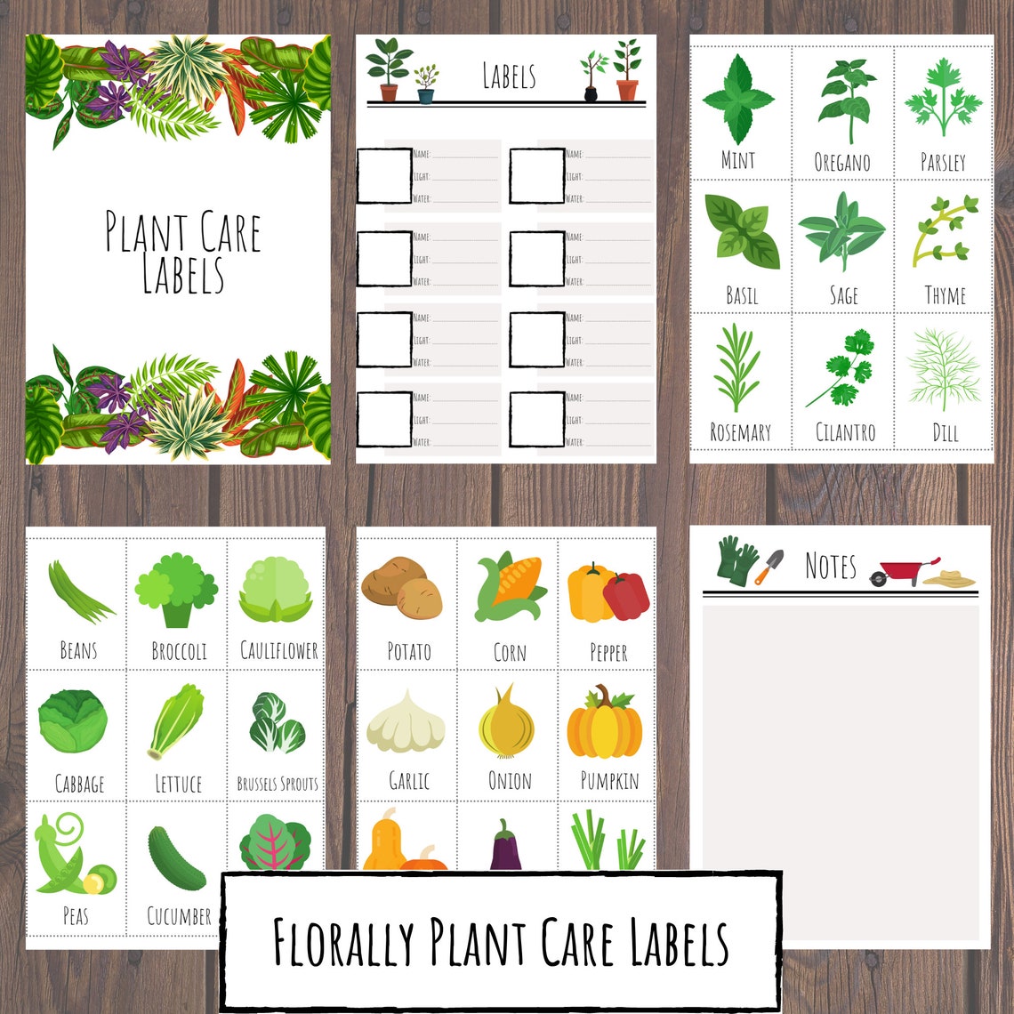 Plant Markers Printable Plant Labels Printable Plant - Etsy