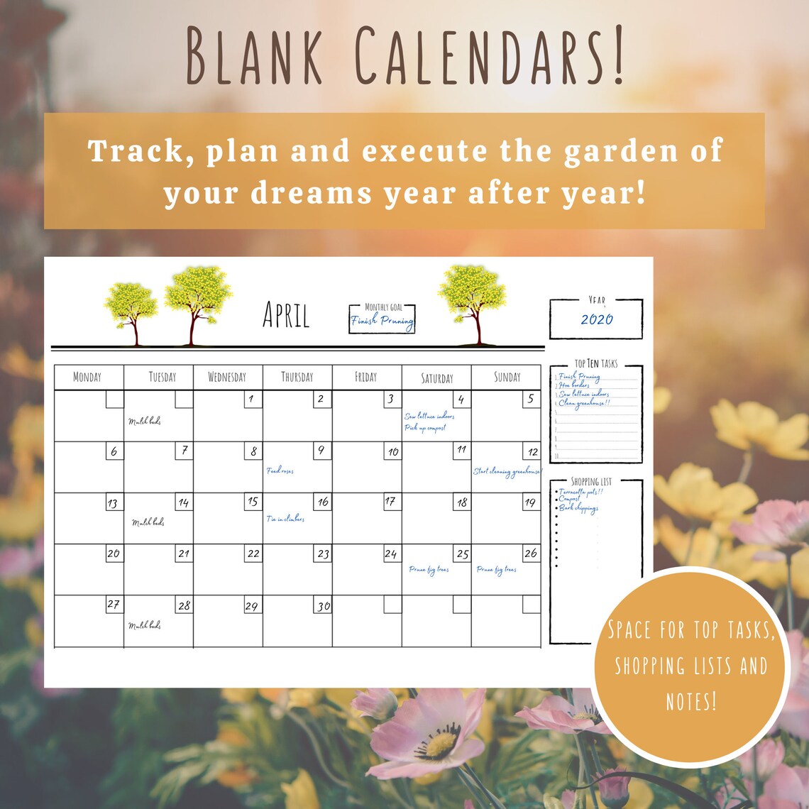 Garden Calendar Garden Planner Printable Garden Planner Printable ...