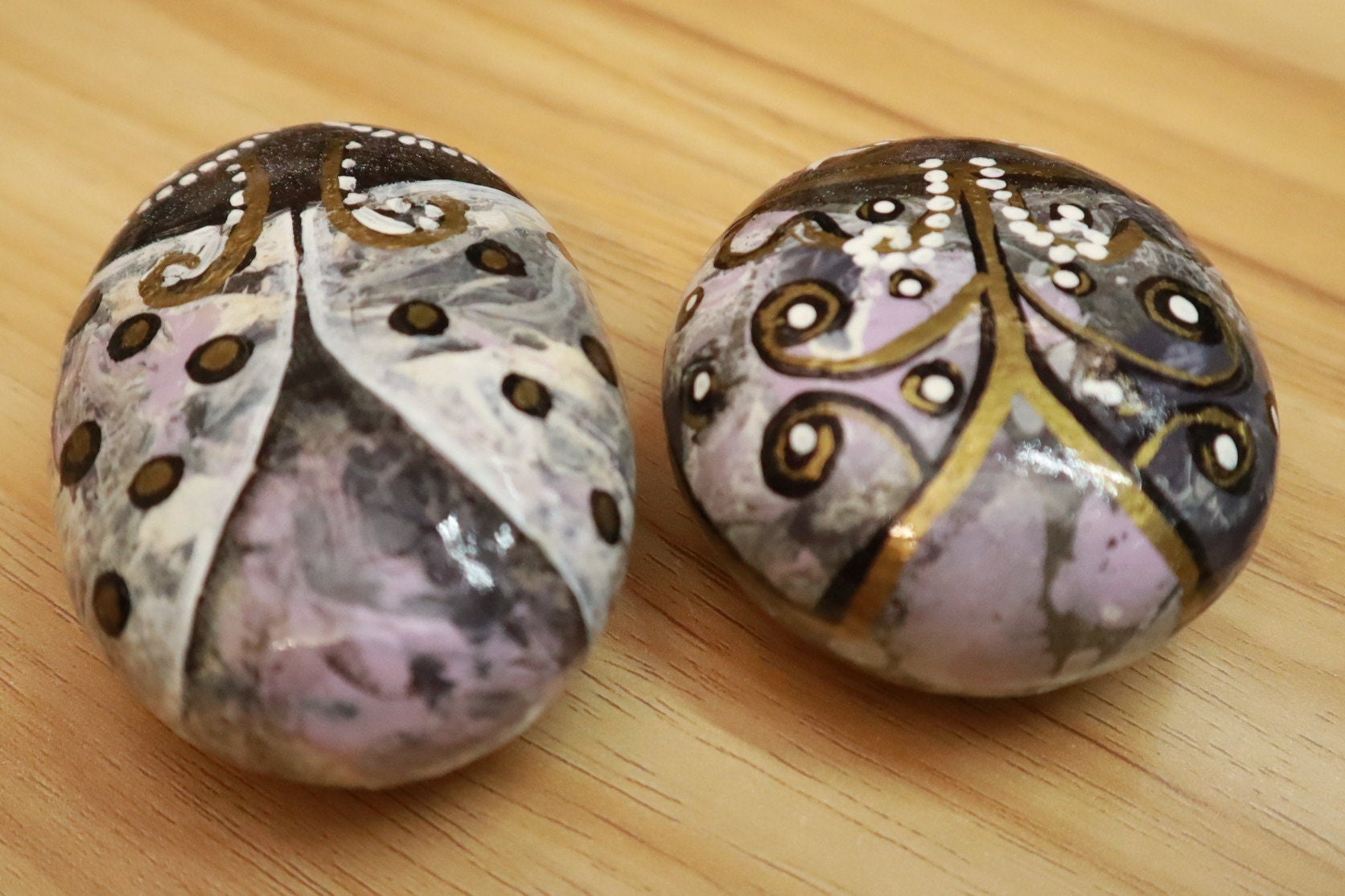 6 Ladybug Decorative Rocks Using Hydro Dipping. - Etsy