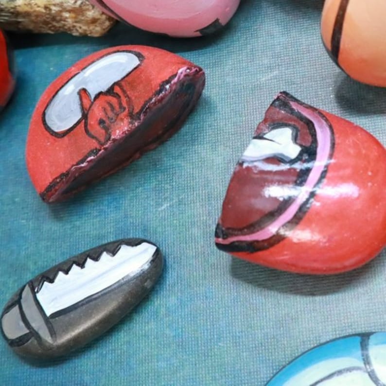 Fanart 12 Set of Among Us Painted on River Rocks. - Etsy