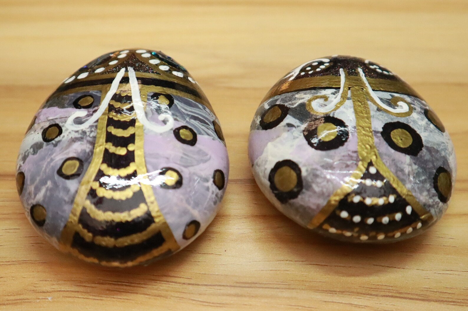 6 Ladybug Decorative Rocks Using Hydro Dipping. - Etsy