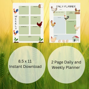 Daily and Weekly Planner Chicken Theme - Etsy