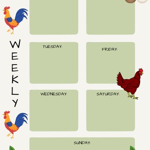 Daily and Weekly Planner Chicken Theme - Etsy