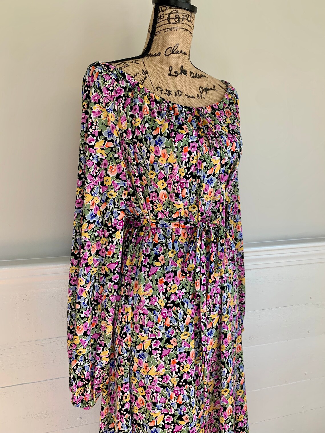 Robe paysanne florale des années 1960 Mumu - Etsy France