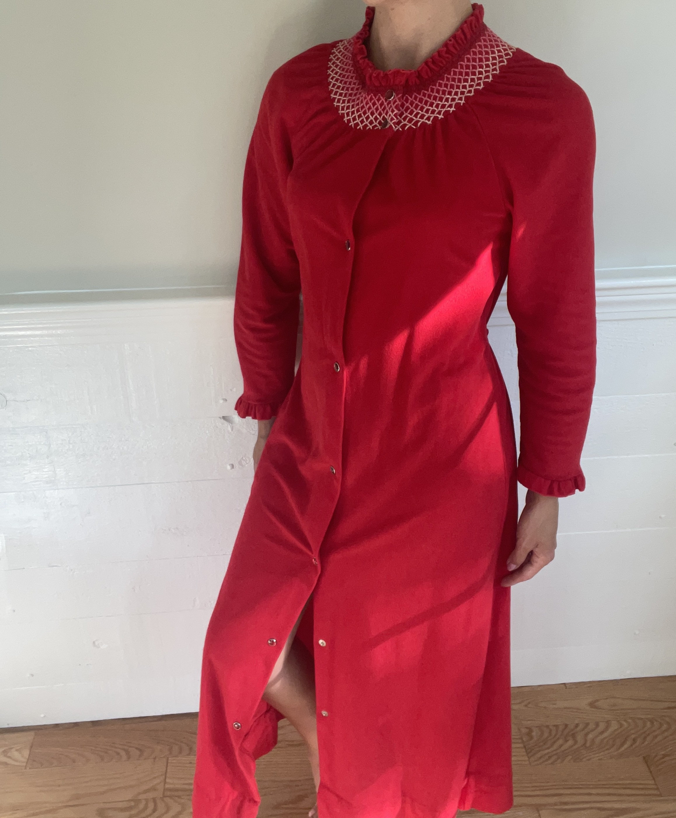 1970s Red Housecoat Bathrobe Dan Ellen XS - Etsy