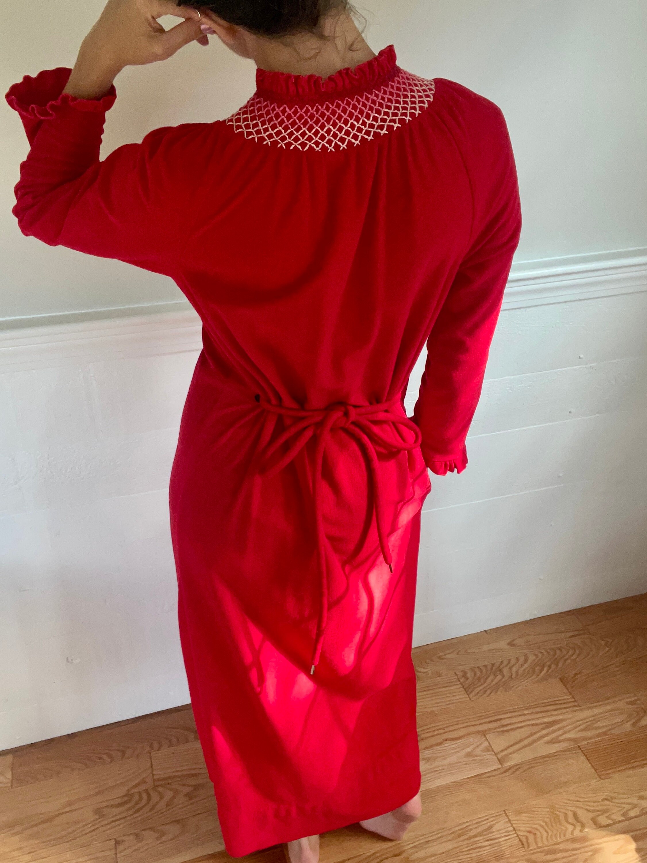 1970s Red Housecoat Bathrobe Dan Ellen XS - Etsy