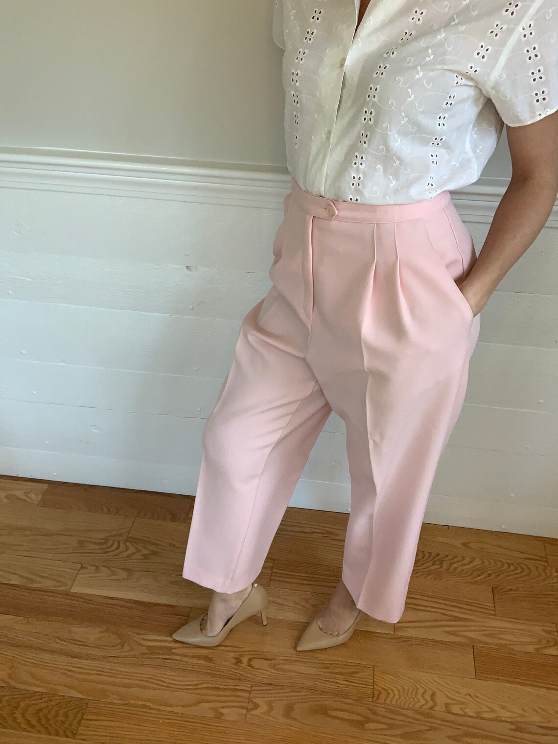 1980s Pink Pleated Pants Pink Trousers - Etsy