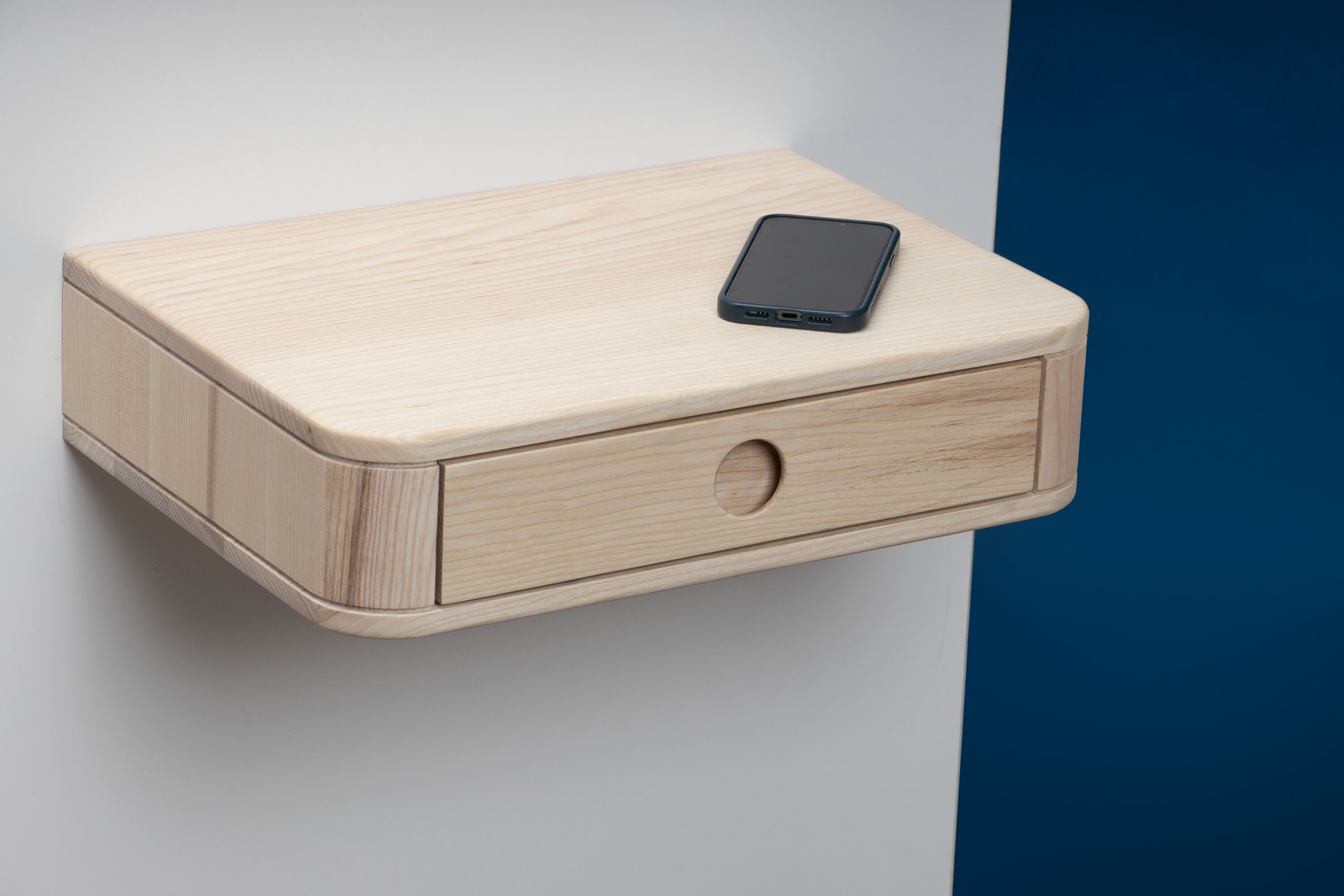 Floating Nightstand in Ash Walnut Oak - Etsy