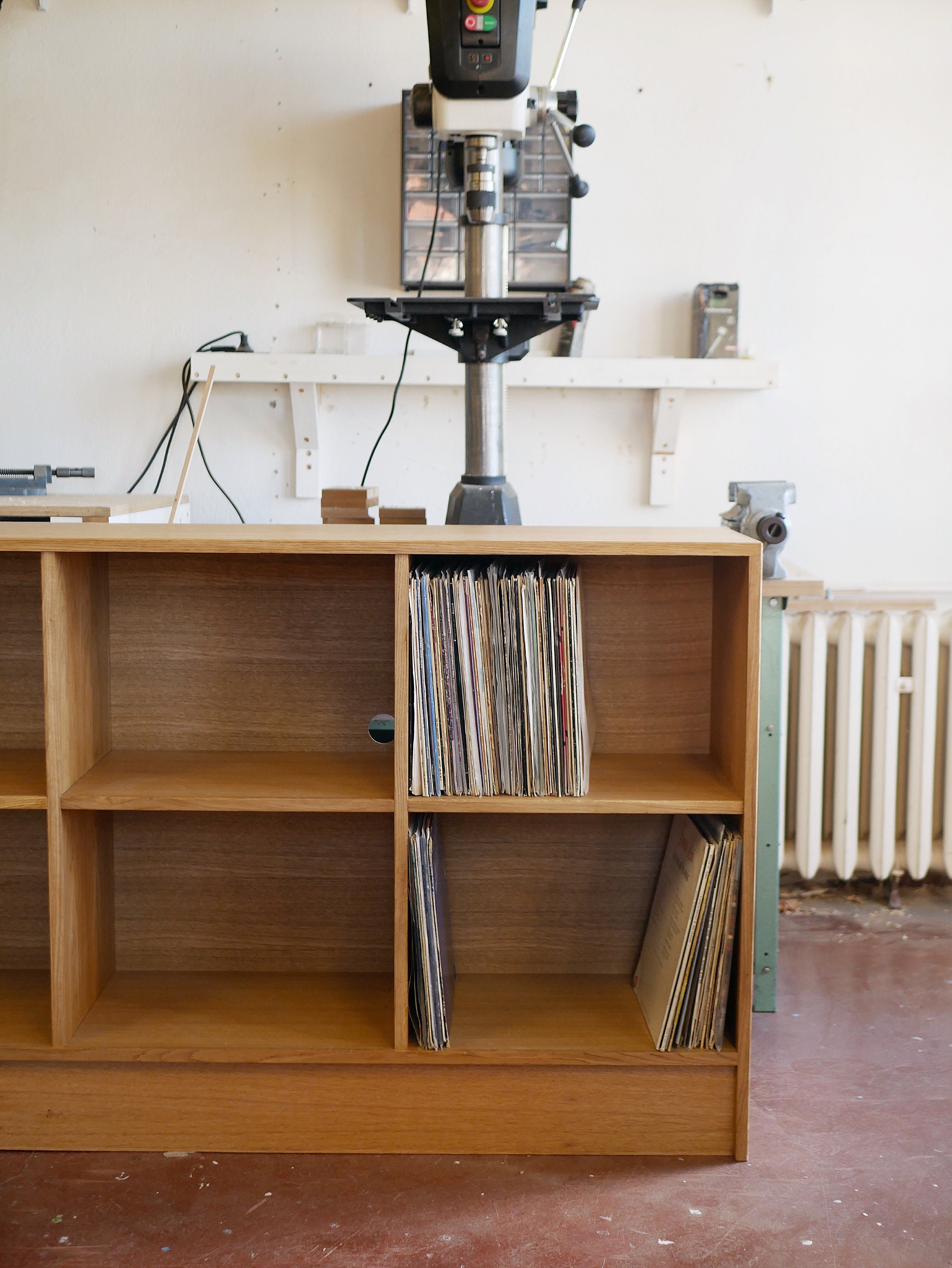 Vinyl Record Shelf Cabinet vinyl Lp Record Holder Storage Made From Oak ...