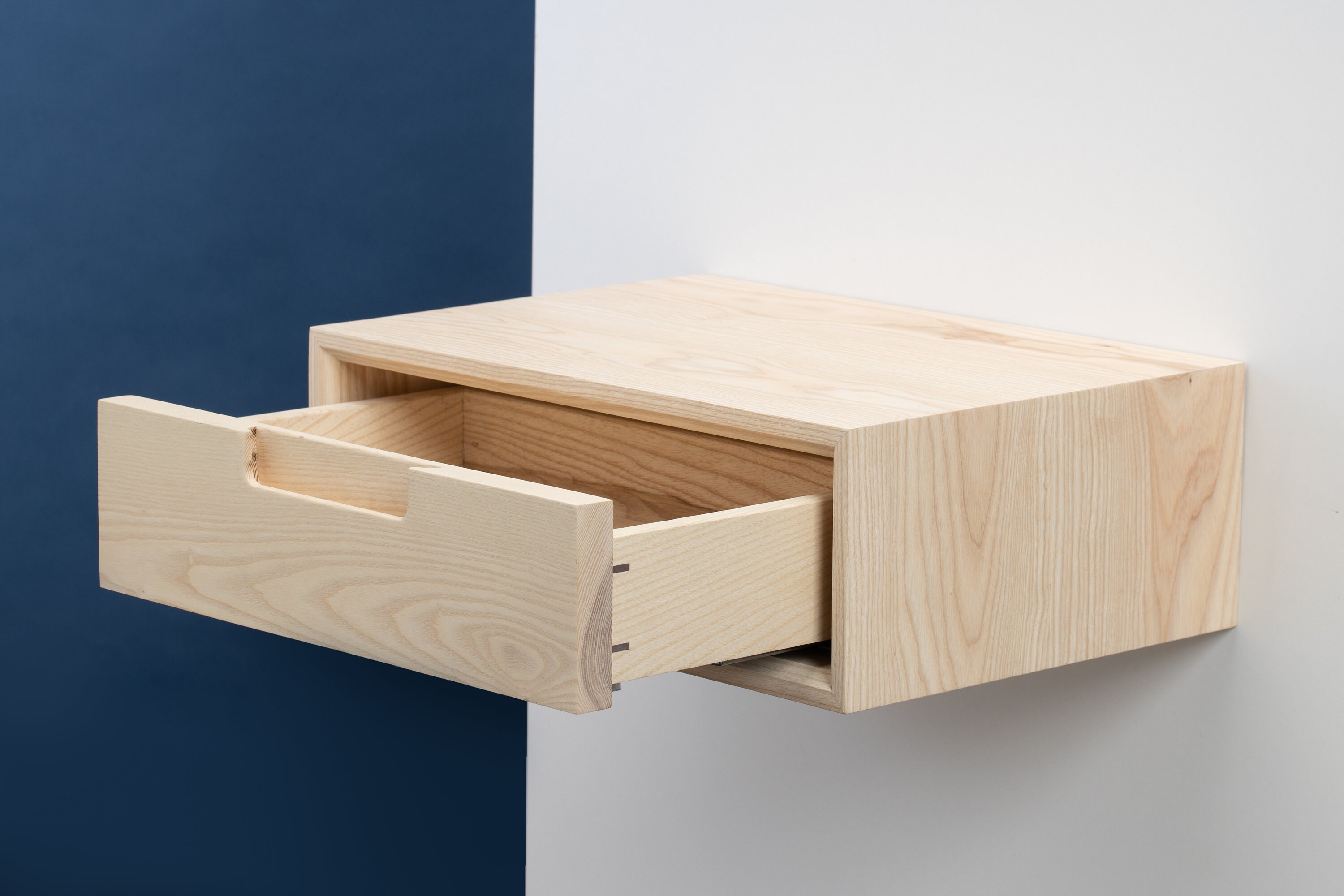 Floating Nightstand in Ash, Walnut, Oak - Etsy