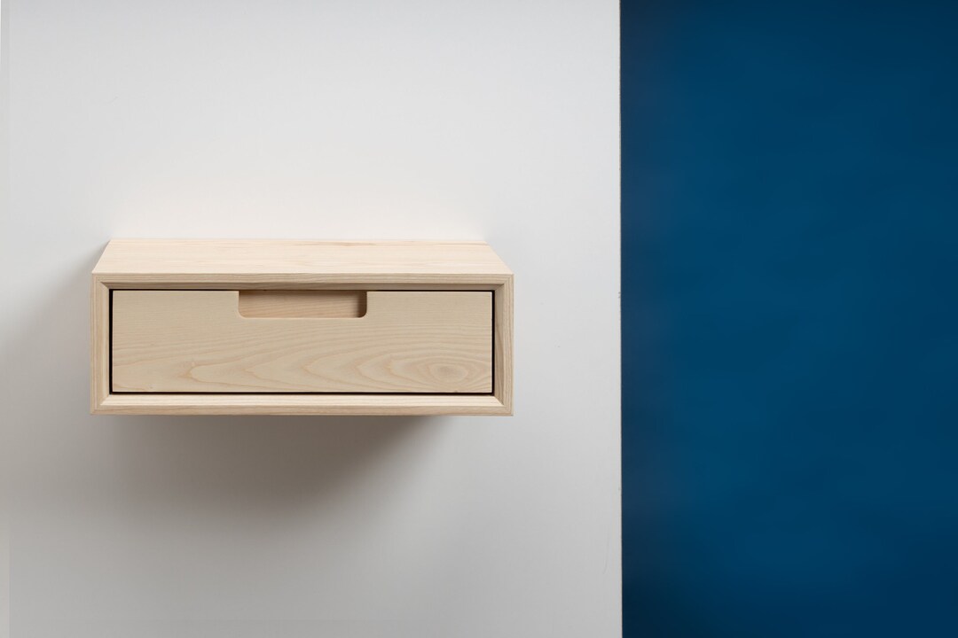 Floating Nightstand in Ash, Walnut, Oak - Etsy