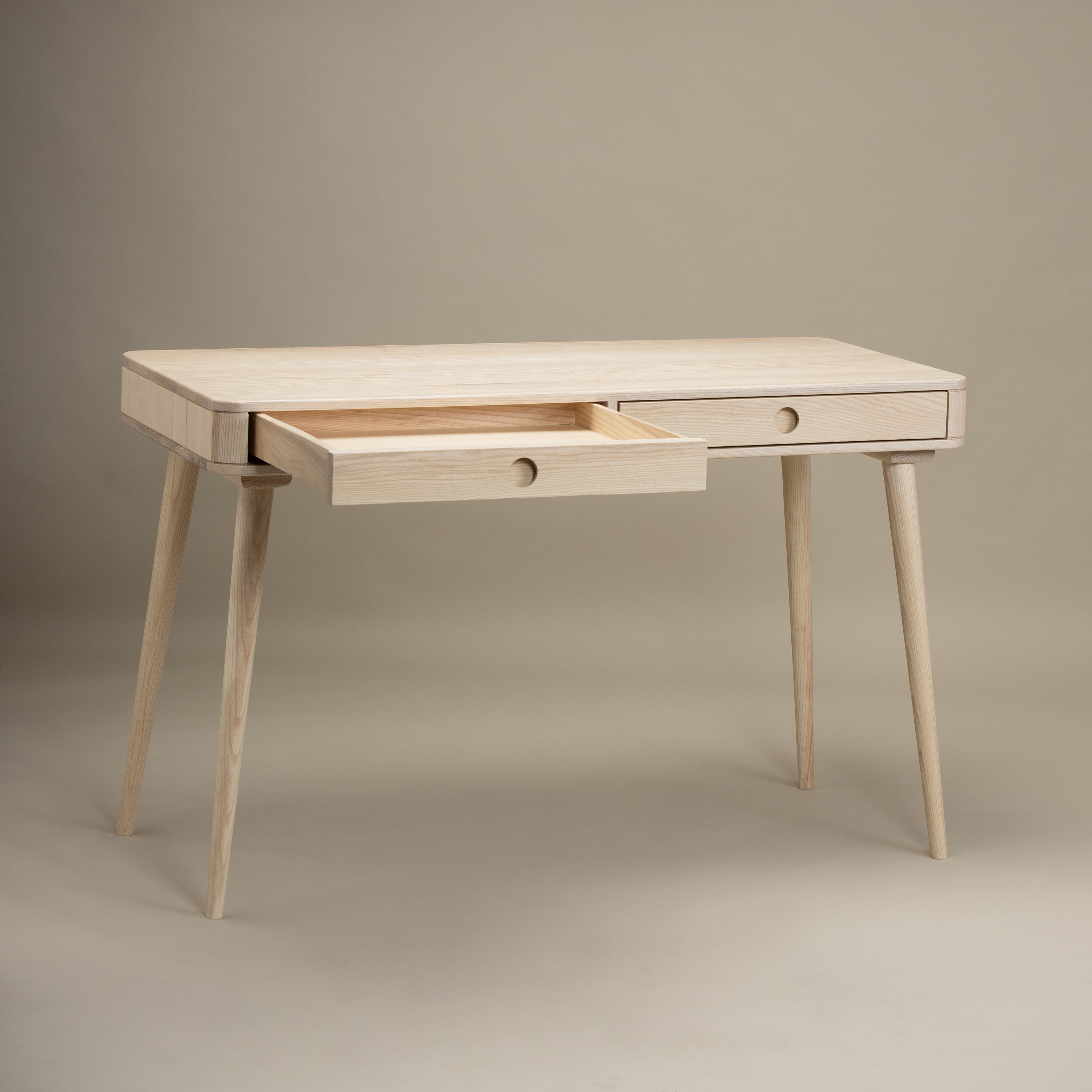Mid Century Modern Office Desk Made From Ash Wood. Study Desk With Two ...