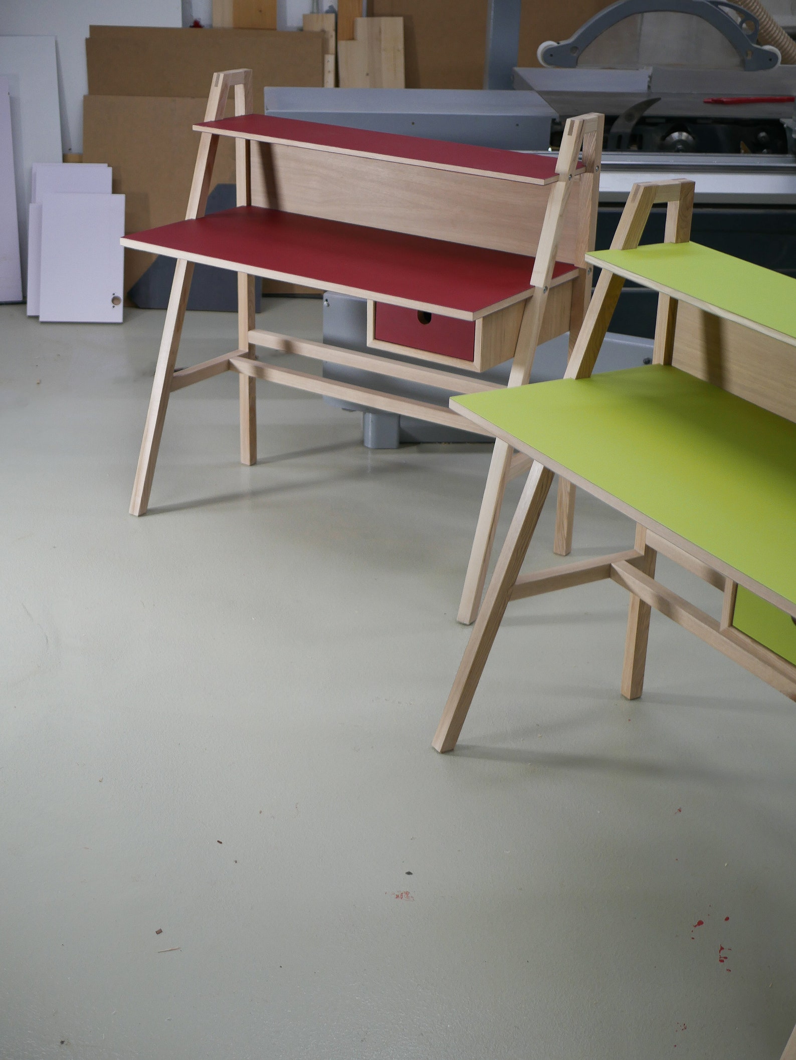 Mid Century Modern Desk, Office Linoleum Surface Desk, Linoleum Surface ...