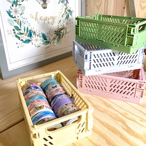Medium Size Stackable Crates - Pastel Colours - Desk Organiser - Etsy