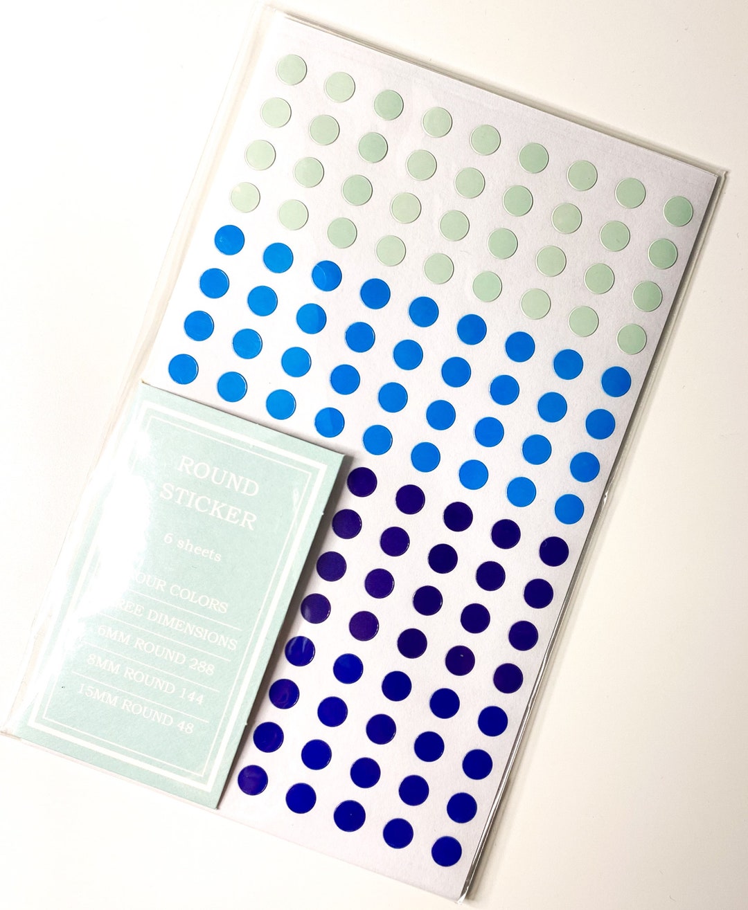Basic Blue Dots Sticker Sheets - 6 Sheets - Sticker Labels - Blue ...