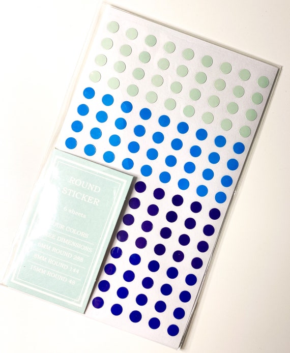 Basic Blue Dots Sticker Sheets 6 Sheets Sticker Labels - Etsy