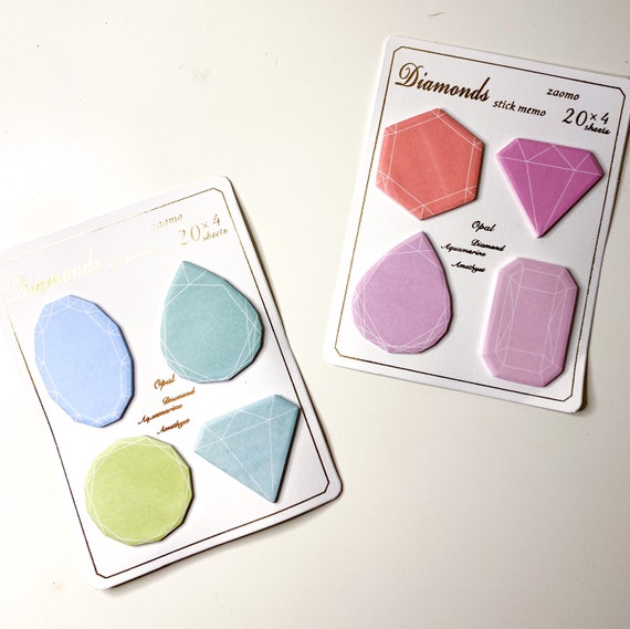 Diamond Gemstones Geometric Sticky Memo Notes Sticky | Etsy