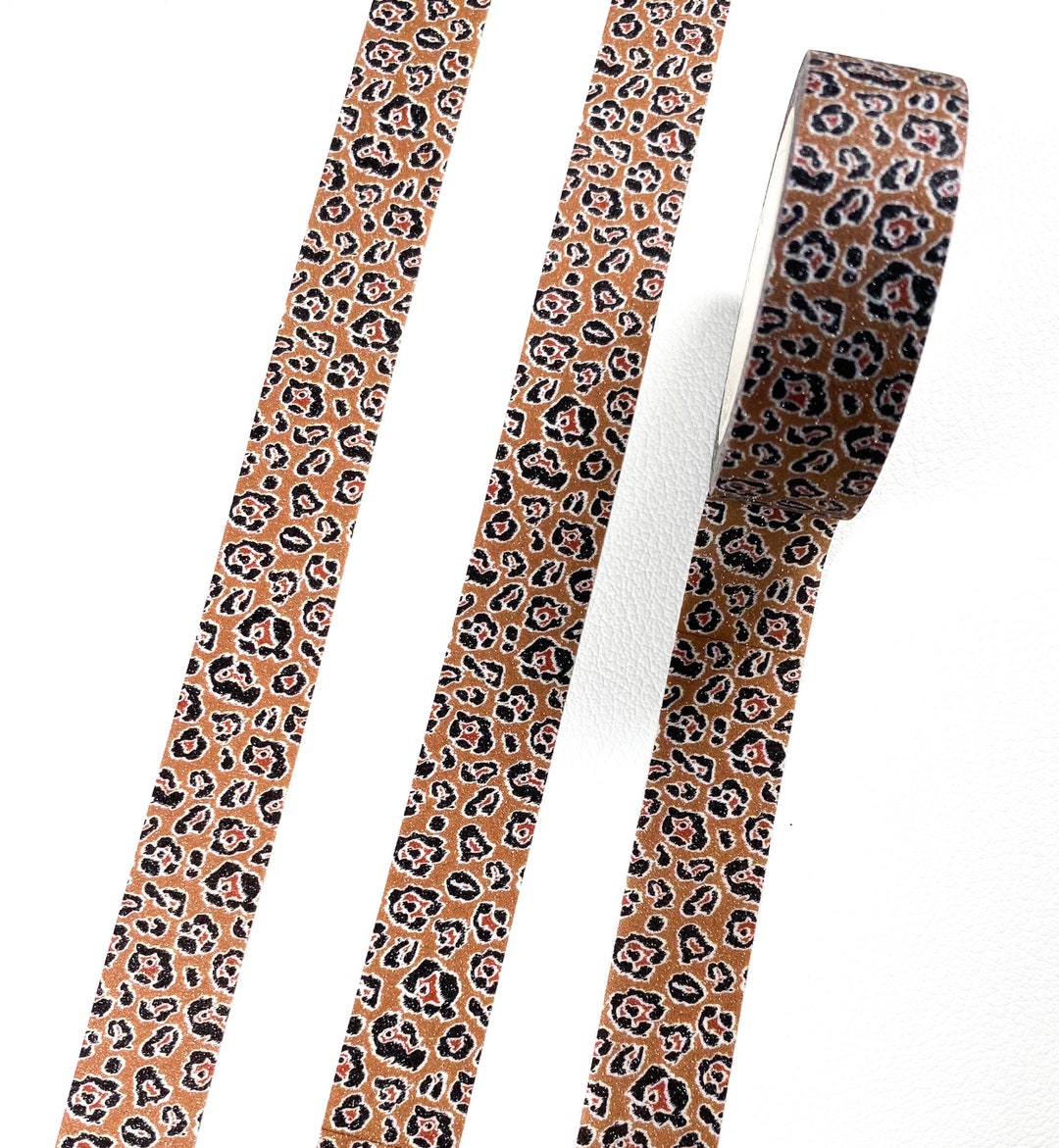Brown Glitter Leopard Print Washi Tape 15mm X 5m - Etsy