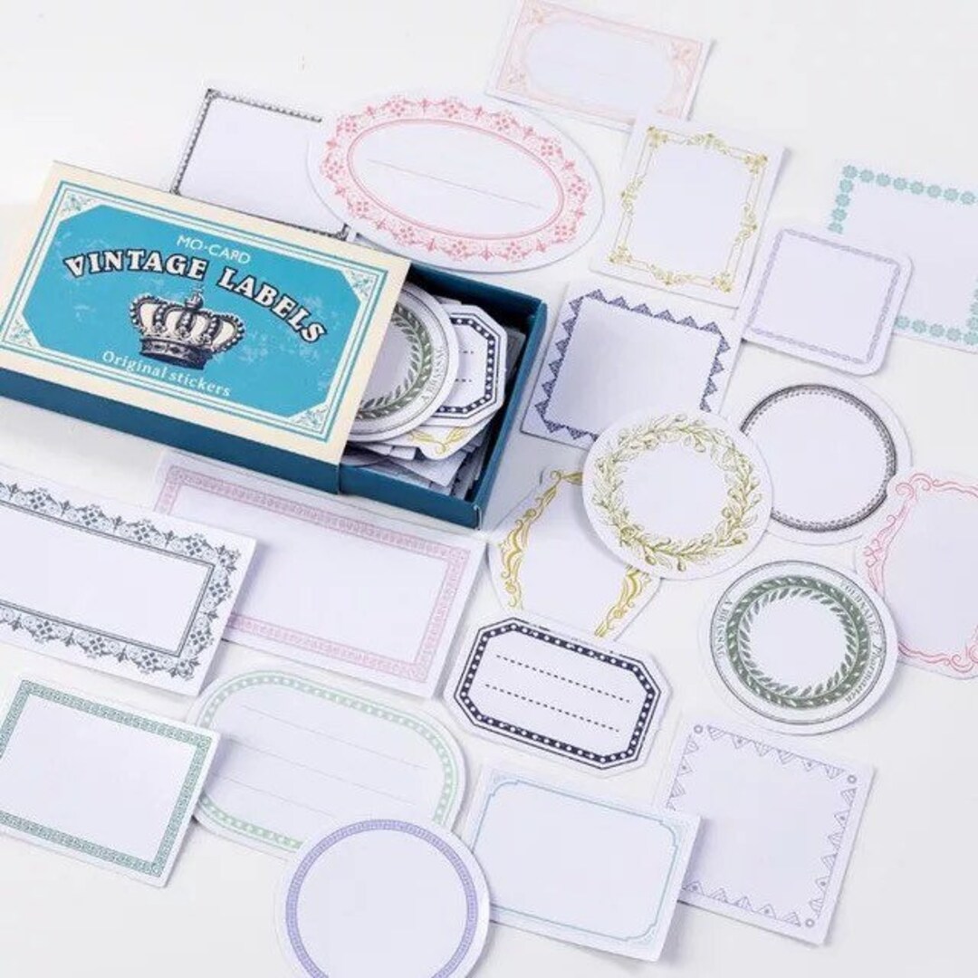 Vintage Labels Stickers | 60pcs | Matchbox Sticker Set | Tags | Floral ...
