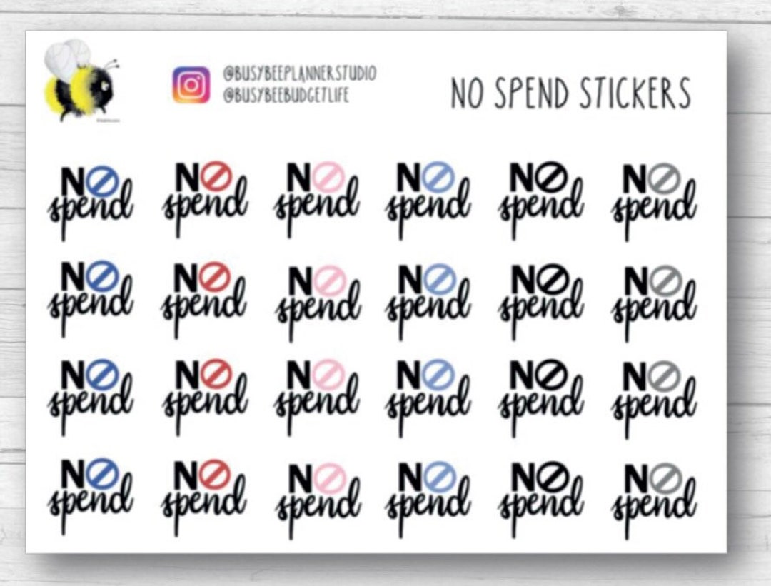 No Spend Stickers - Budget Planning Tool - Etsy