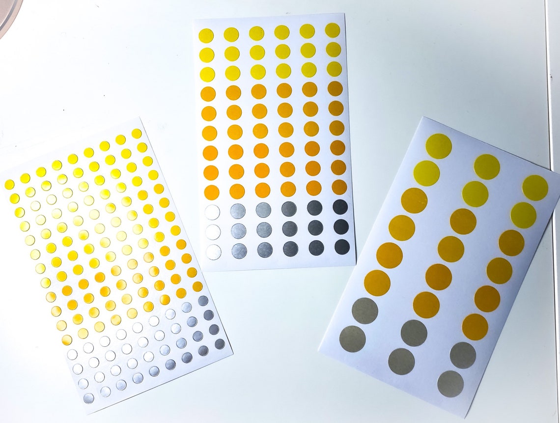 Basic Yellow Dots Sticker Sheets 6 Sheets Sticker Labels - Etsy