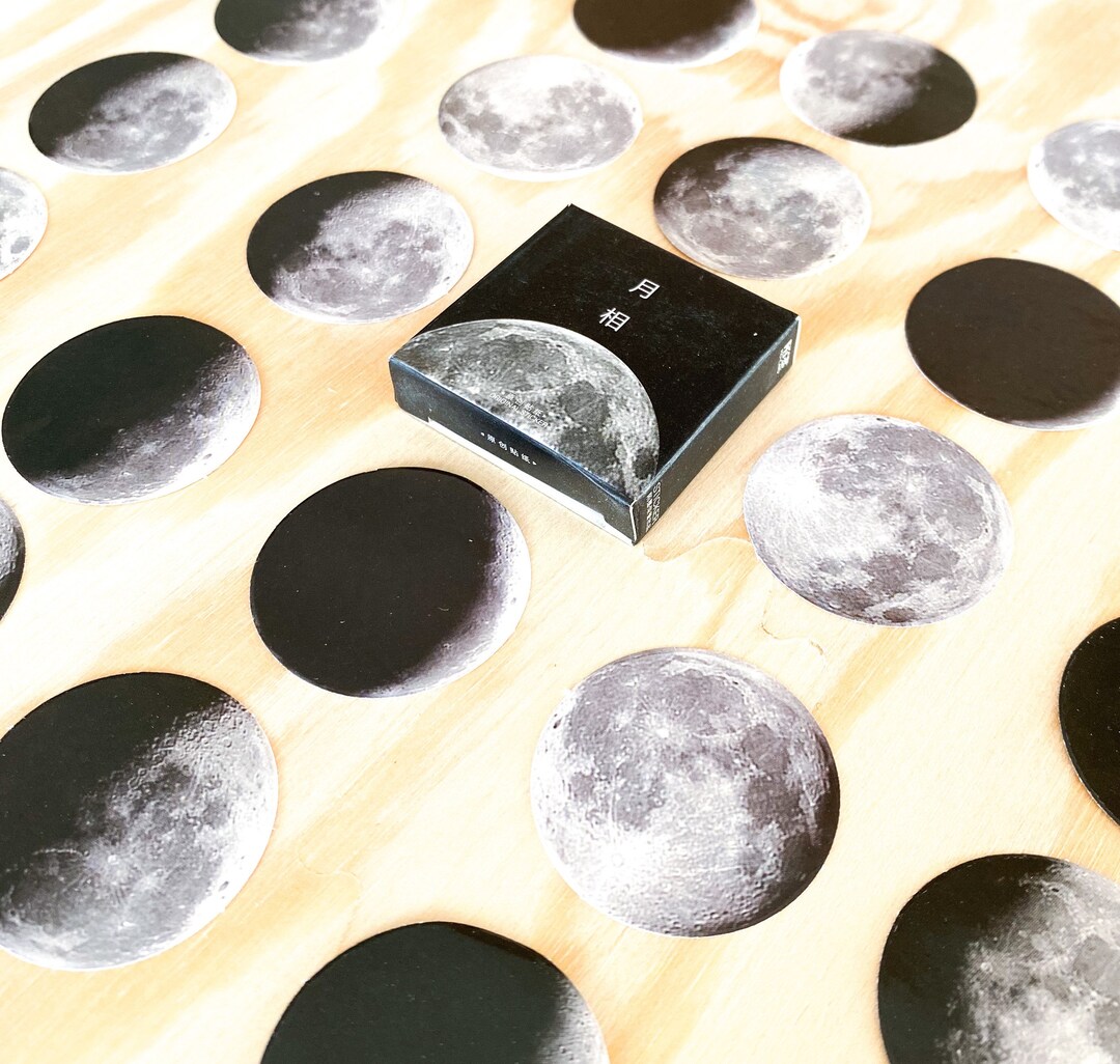 Moon Phases Sticker Pack 45pcs Moon Celestial Space Individual Stickers ...