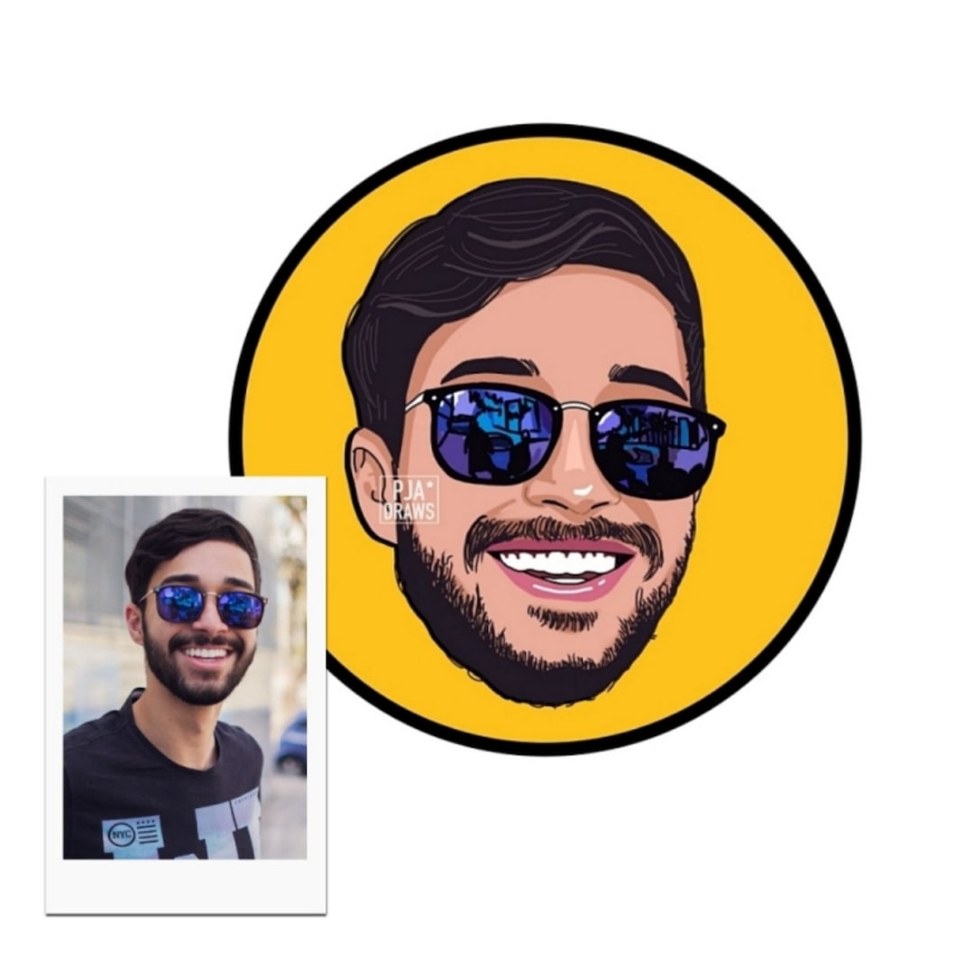 Cartoon Headshot, Social Media Logo, Cartoon Portrait, Portrait Drawing ...