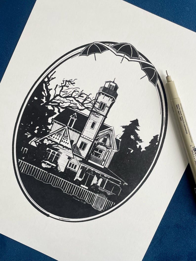 Ink Drawing of the Practical Magic House 8.5” X 11” - Etsy
