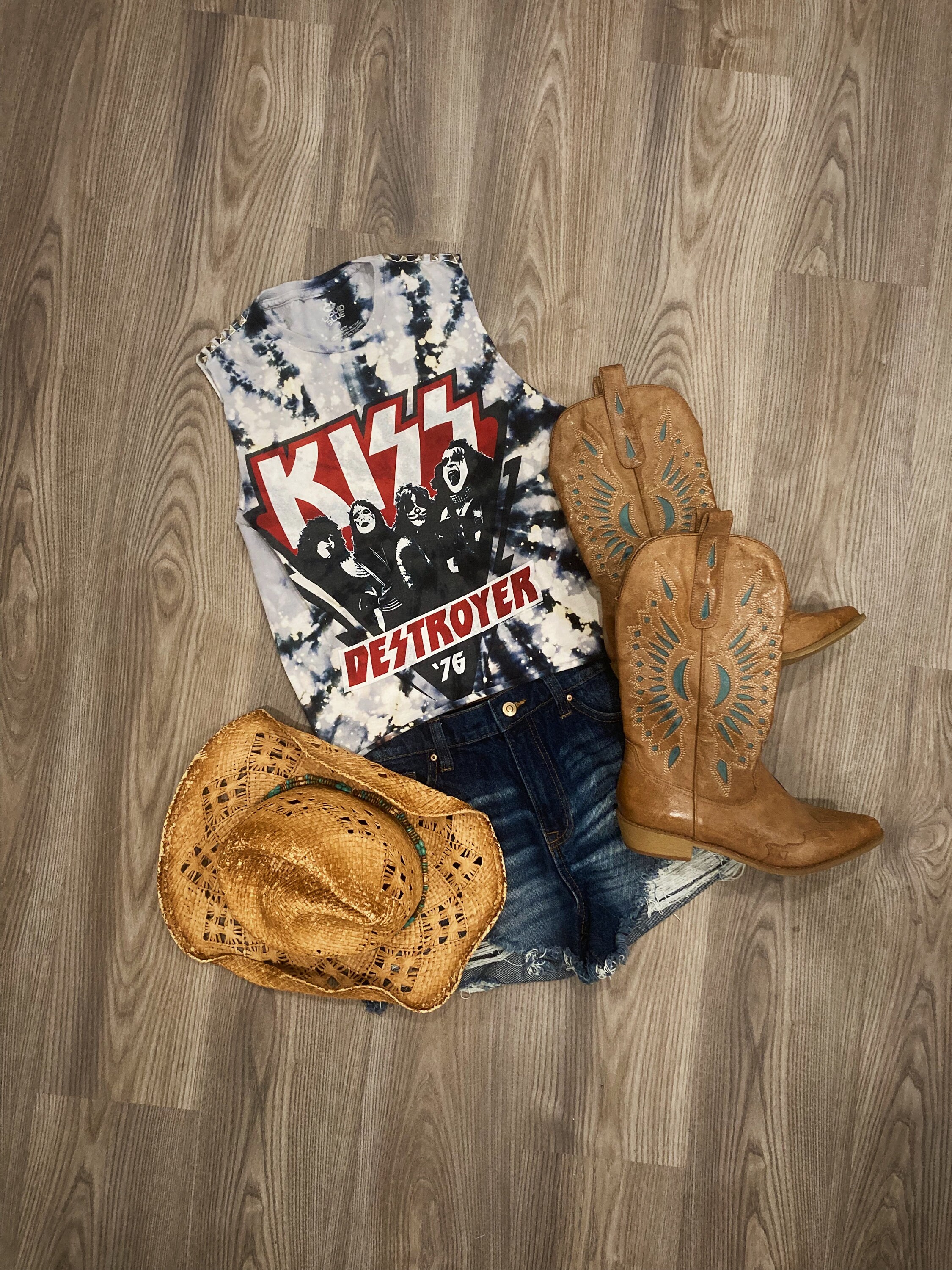 Custom Distressed & Embellished Concert Band Tee Personalized - Etsy