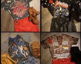 Custom Distressed & Embellished Concert Band Tee Personalized - Etsy