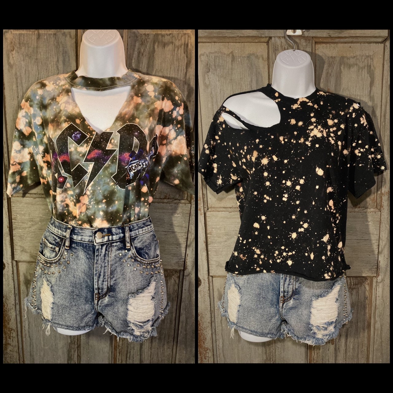 Custom Distressed & Embellished Concert Band Tee Personalized - Etsy