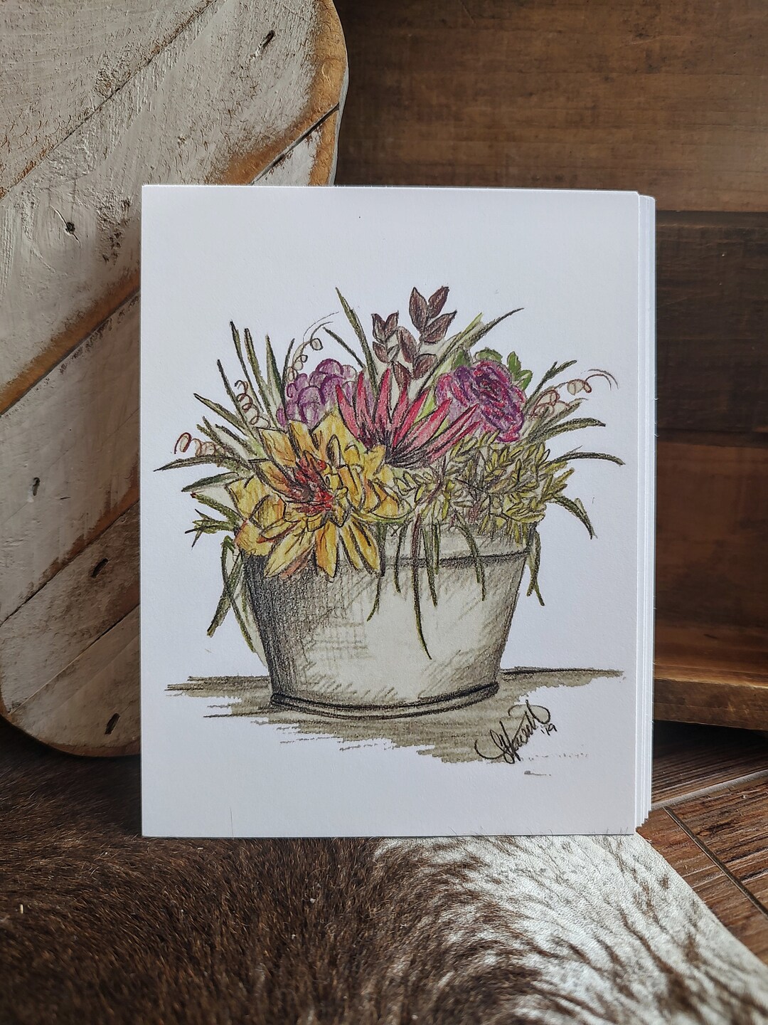 Flower Pot Post Cards - Etsy