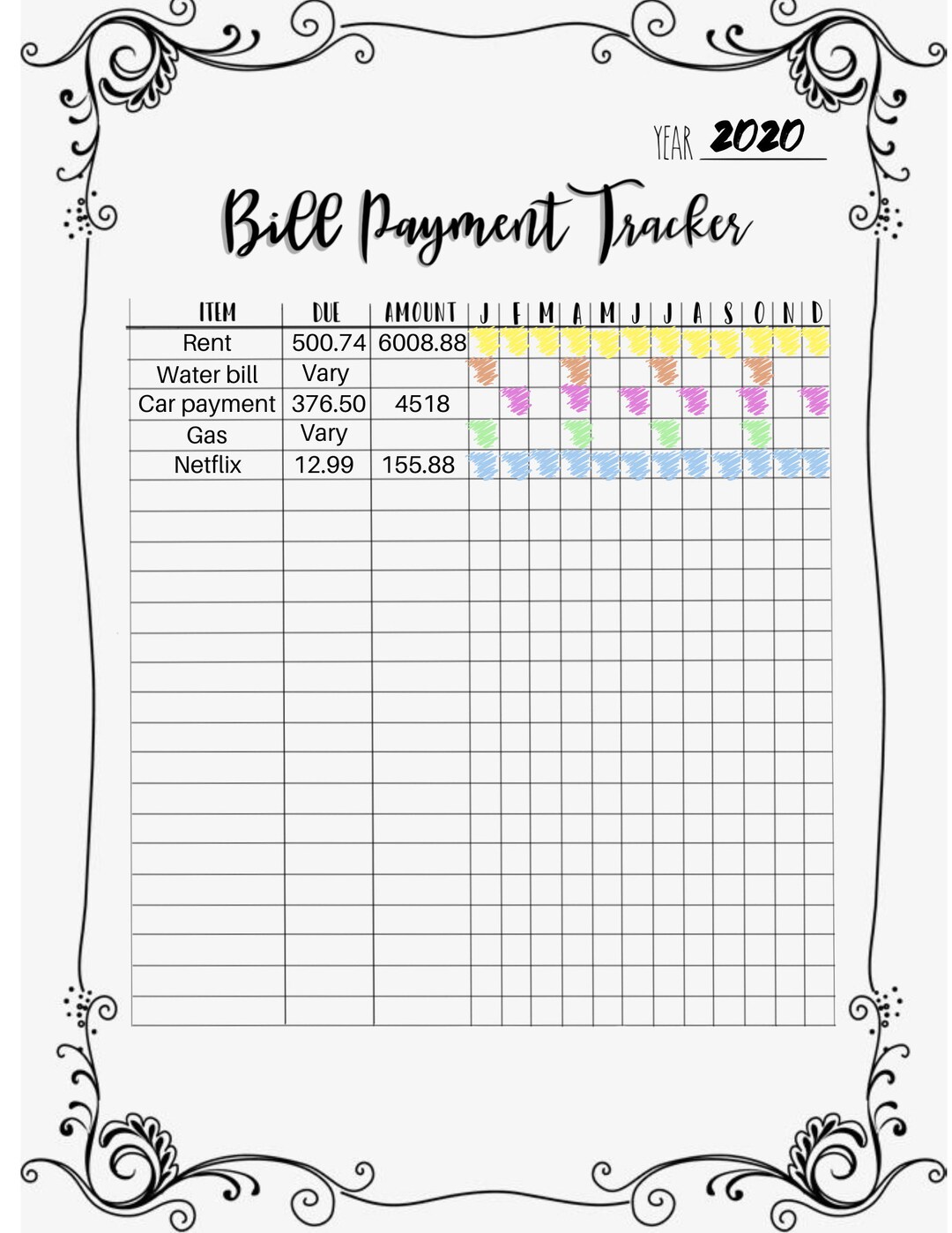 Cute Budget DIY, Budget Tracker Sheet, Budget Tracker by Month, Bill ...