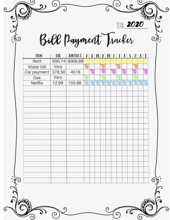 Cute Budget DIY Budget Tracker Sheet Budget Tracker by - Etsy